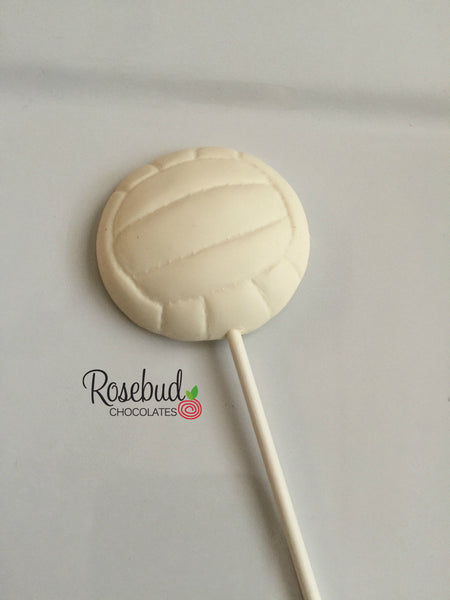12 VOLLEYBALL Chocolate Lollipop Candy Sports Birthday Party Candy Fav ...